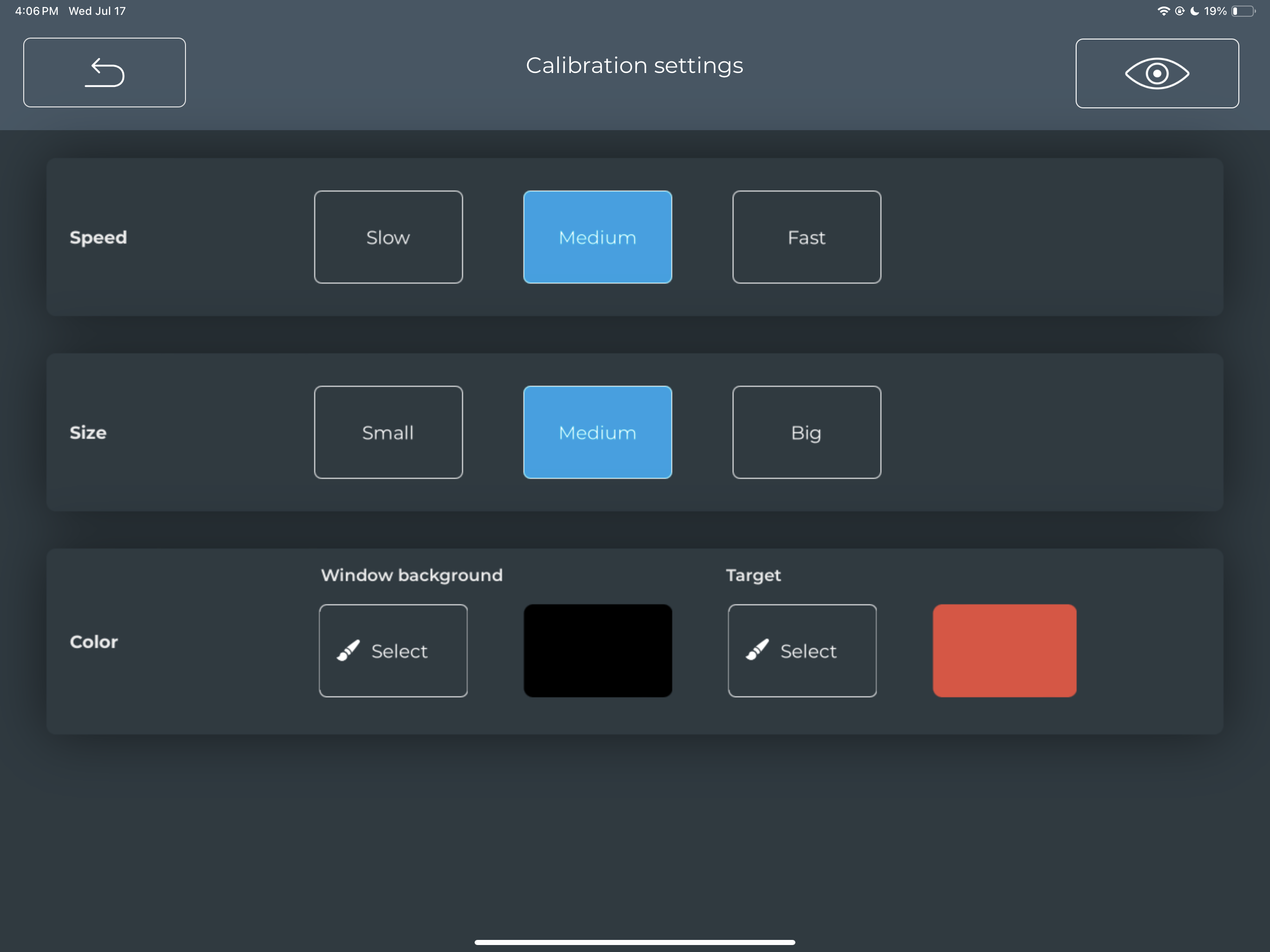 How do I calibrate eye gaze in the Hiru app? – Forbes AAC Online Help Center