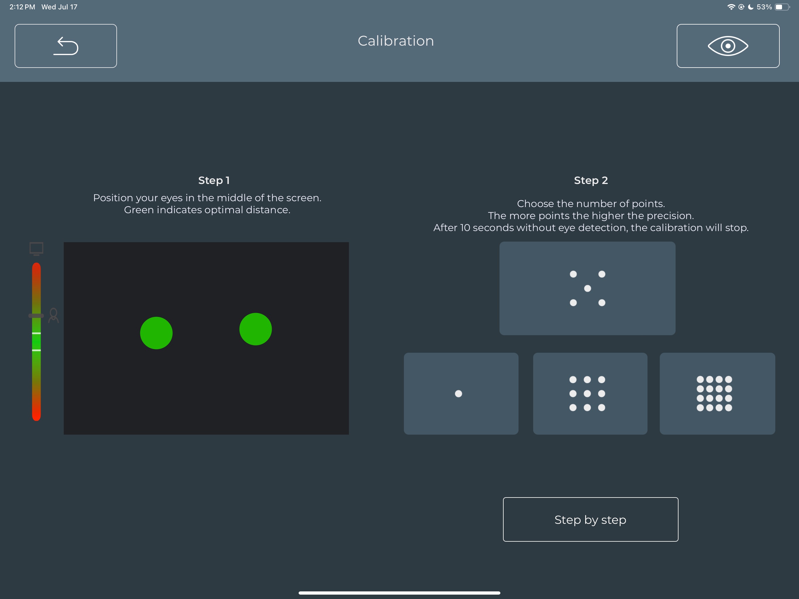 How do I calibrate eye gaze in the Hiru app? – Forbes AAC Online Help ...